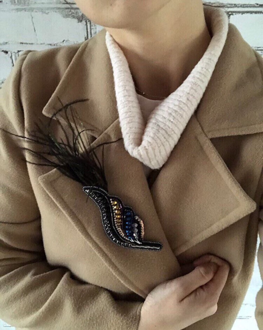 Broche plumes, épingles de col, broche de broderie, cadeau pour femmes ...