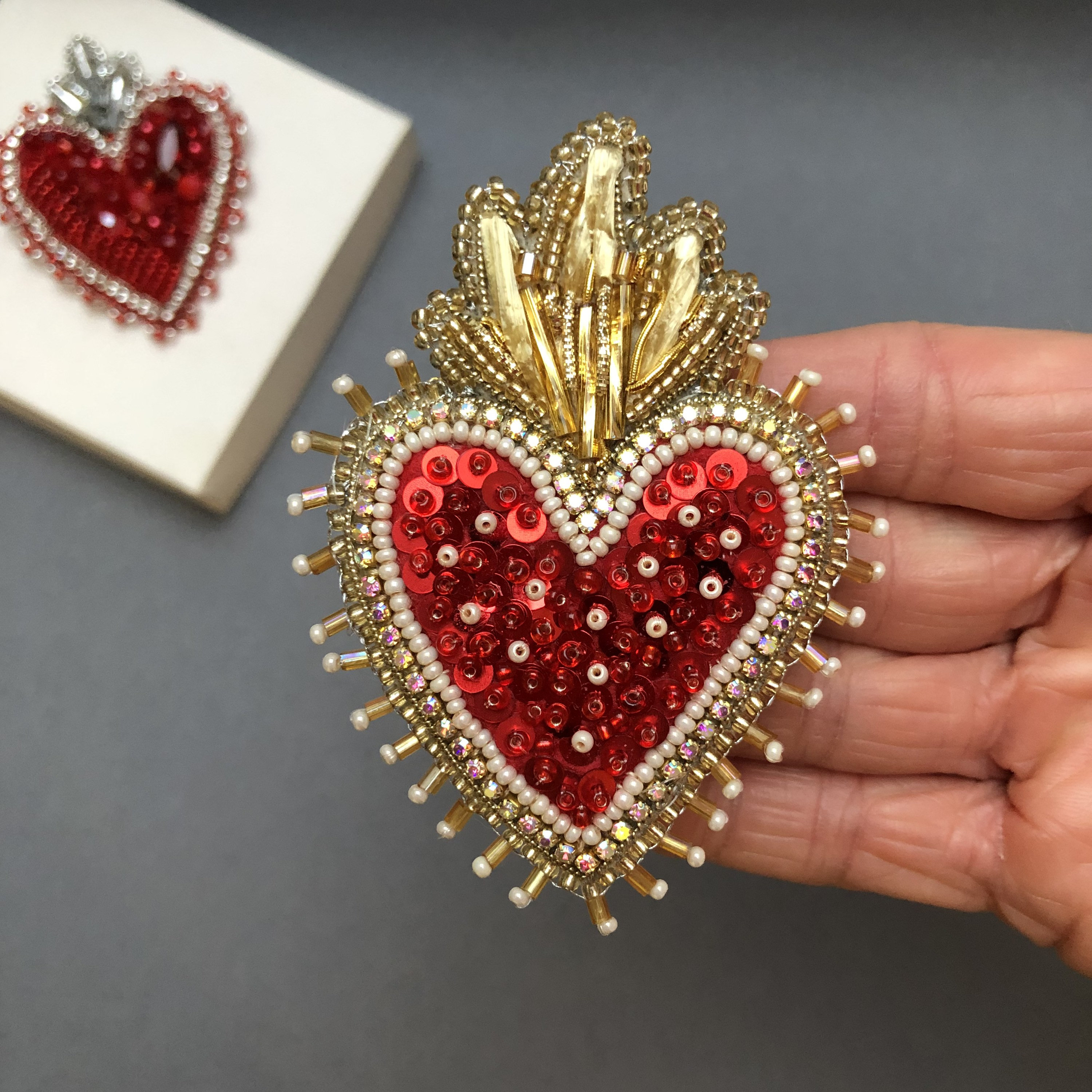 Sacred Heart Brooch, Religious Jewelry, Catholic Pin, Symbol of Love ...
