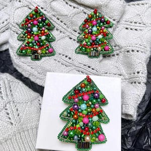 Christmas Tree Brooch, Christmas Ornament Pin, Christmas Pin, Green ...