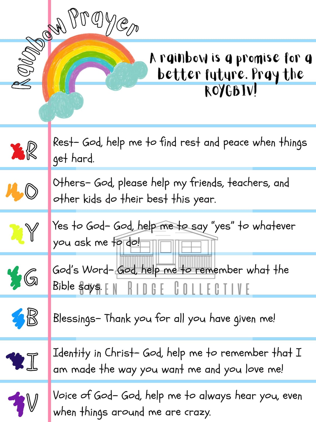 Rainbow Prayer- Back to School Christian Poster - Etsy
