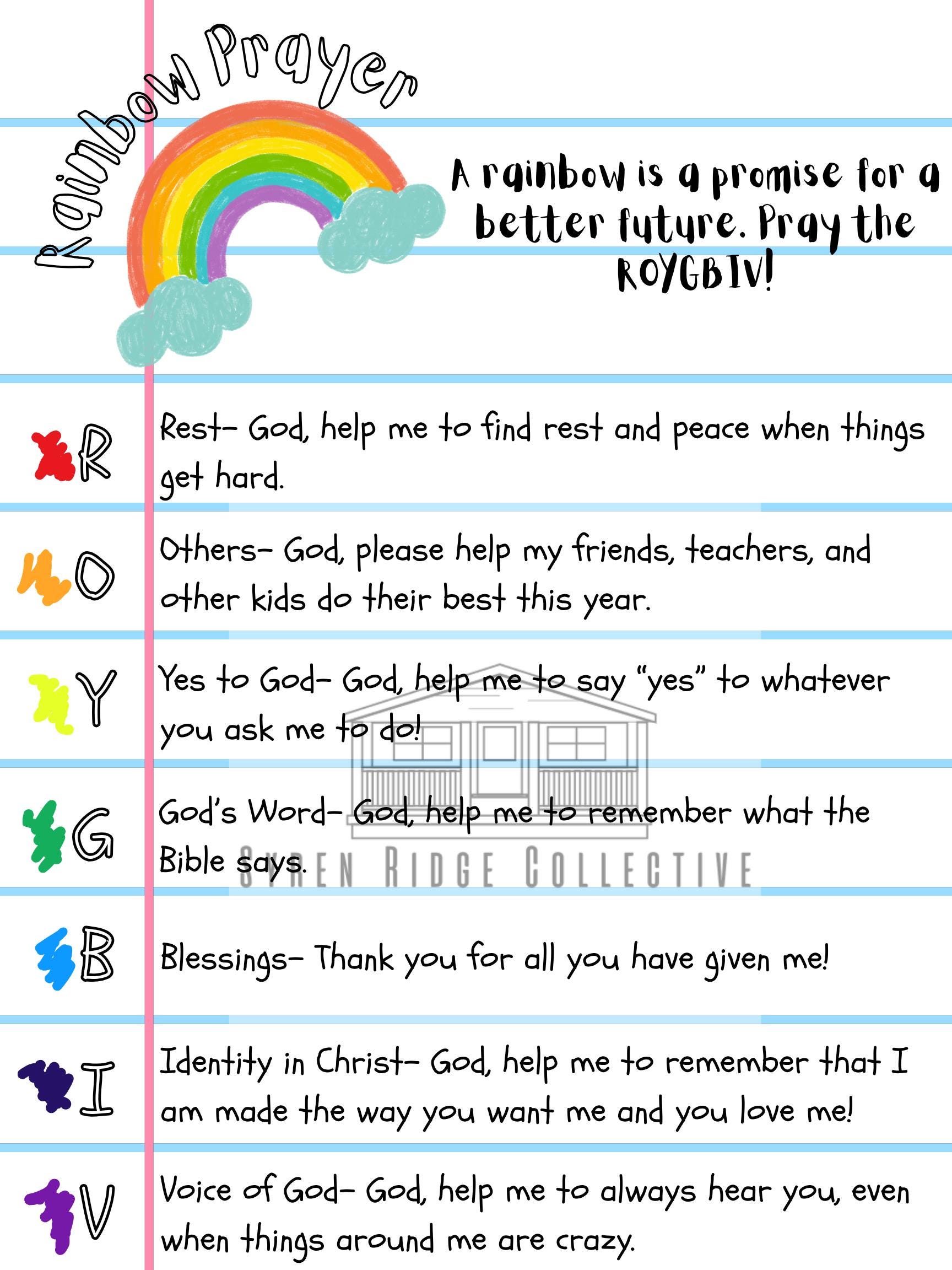 Rainbow Prayer- Back to School Christian Poster - Etsy