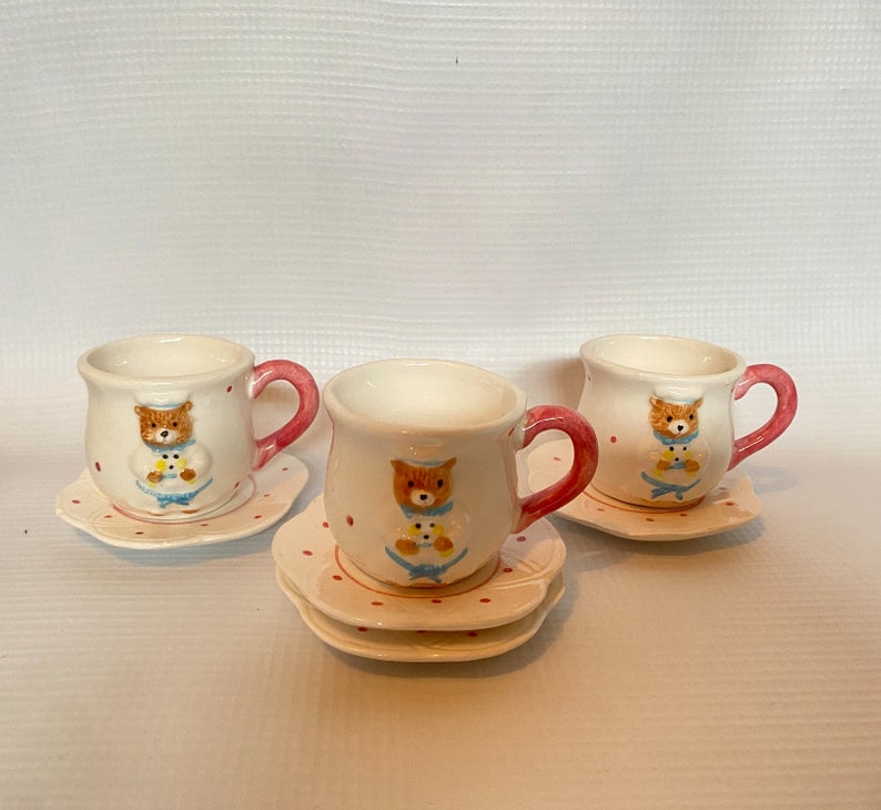 Teddy Bear Tea Set 1996 Rare Porcelain Battat Vintage 10pc Set - Tea ...