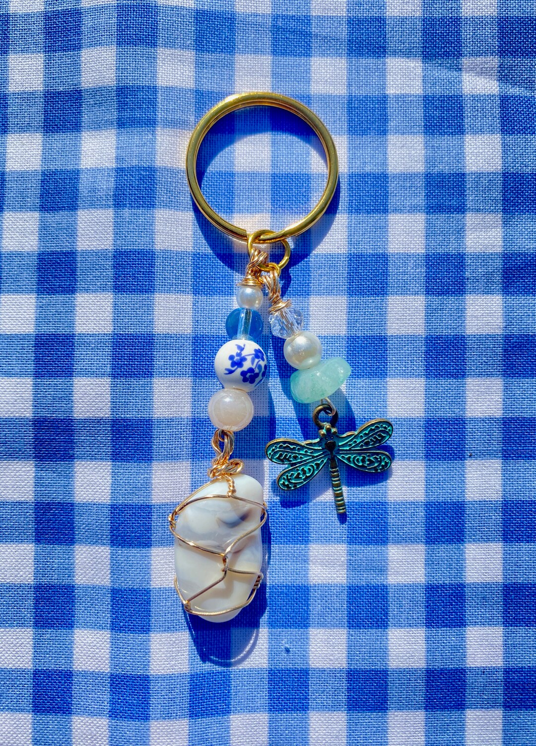 White Opal Keychain - Etsy