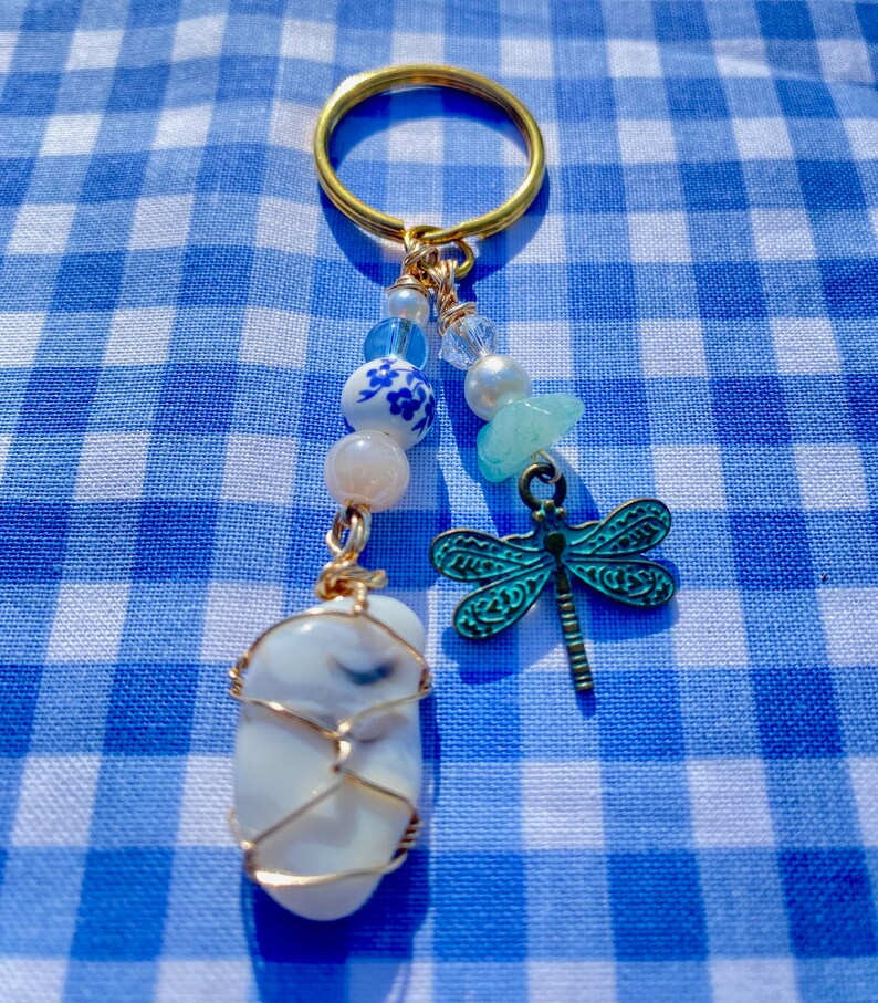 White Opal Keychain - Etsy