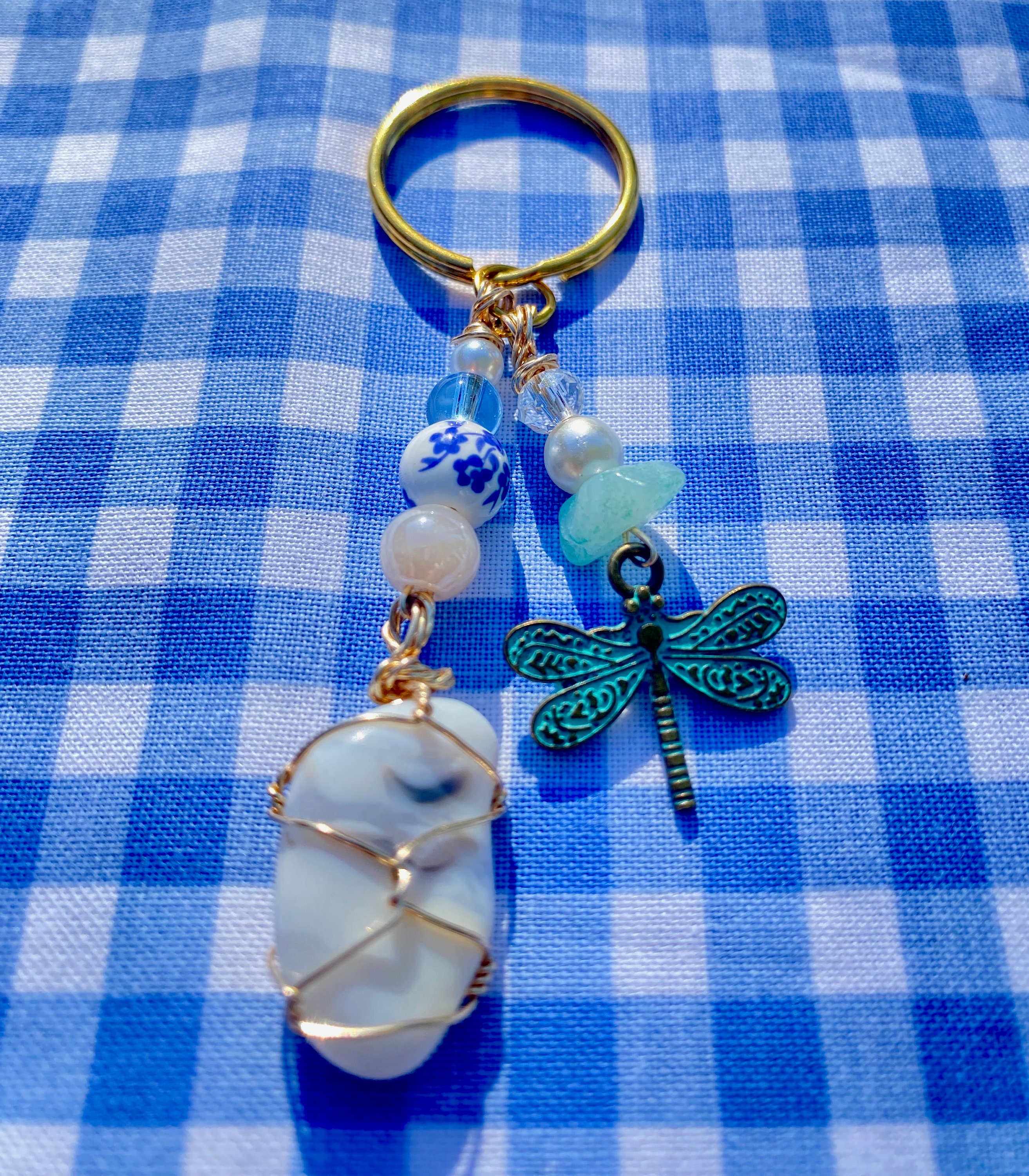 White Opal Keychain - Etsy