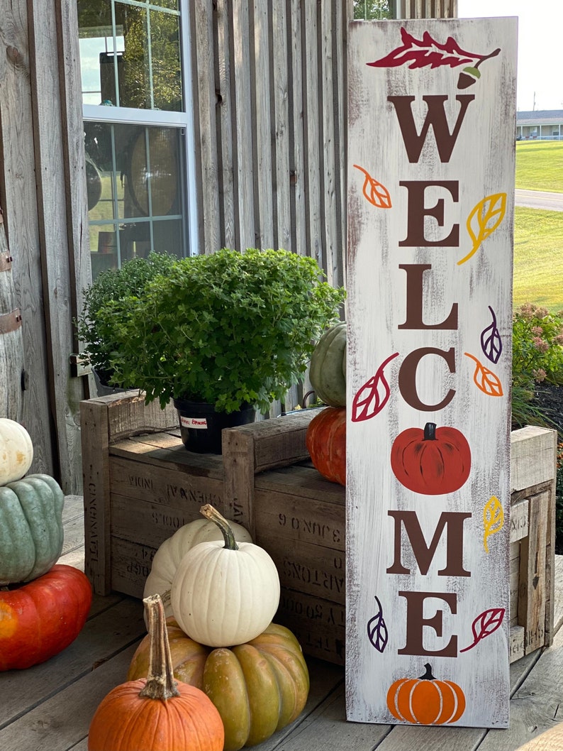 Fall Porch Sign Welcome Porch Sign Fall Porch Decor Fall - Etsy