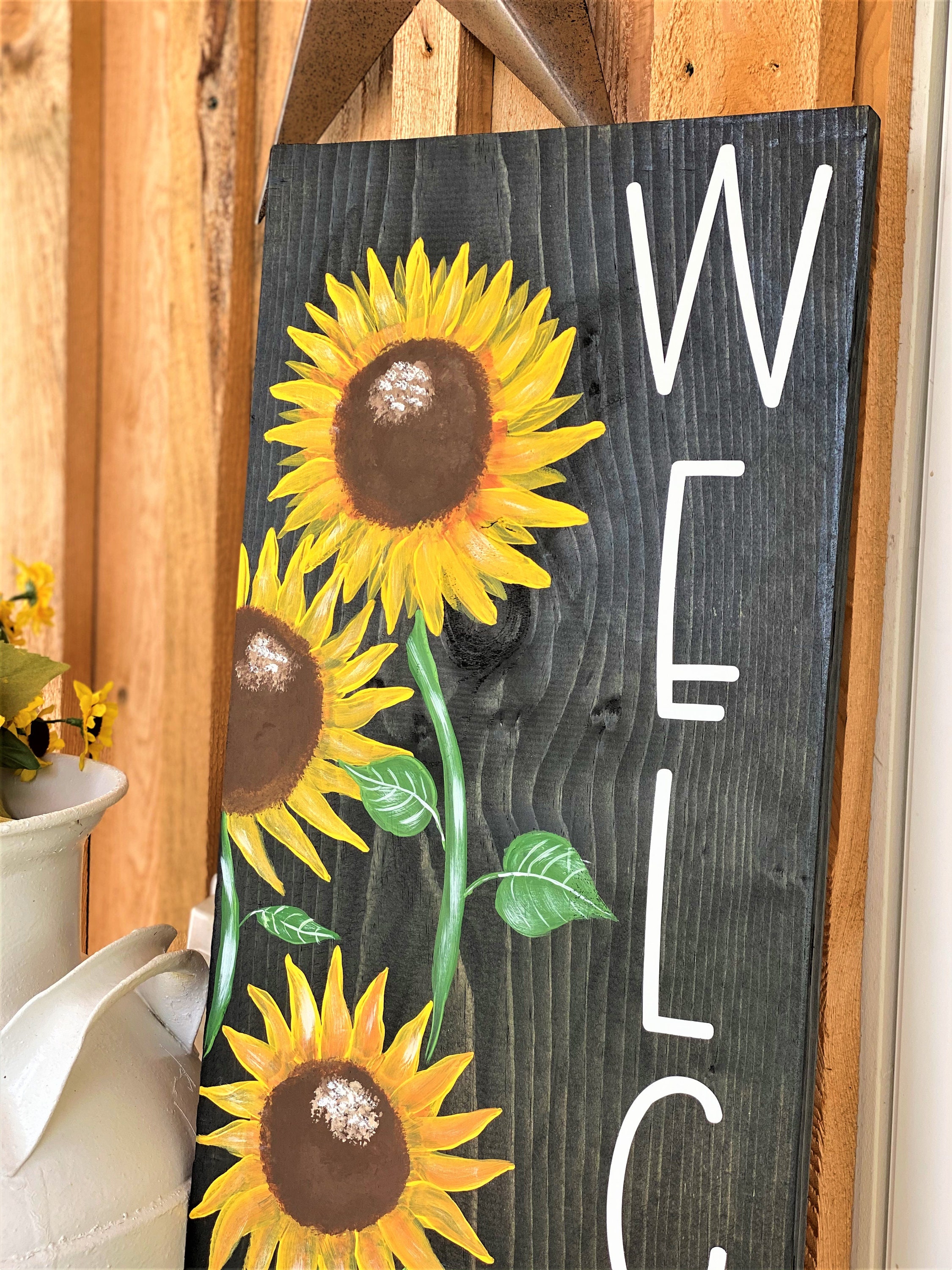 Porch Sign. Welcome Porch Sign. Sunflower Porch Sign. Summer - Etsy UK