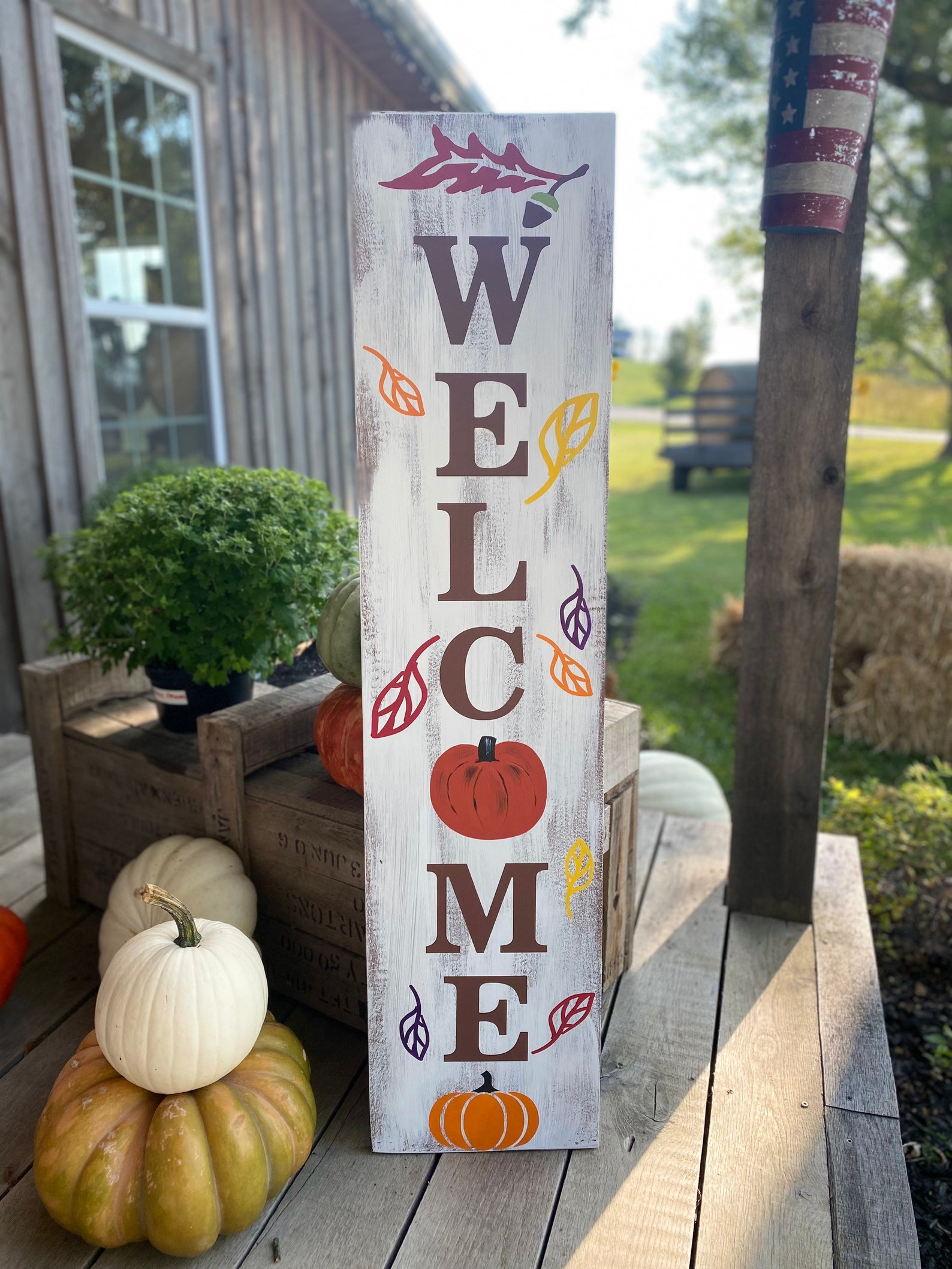 Fall Porch Sign Welcome Porch Sign Fall Porch Decor Fall - Etsy