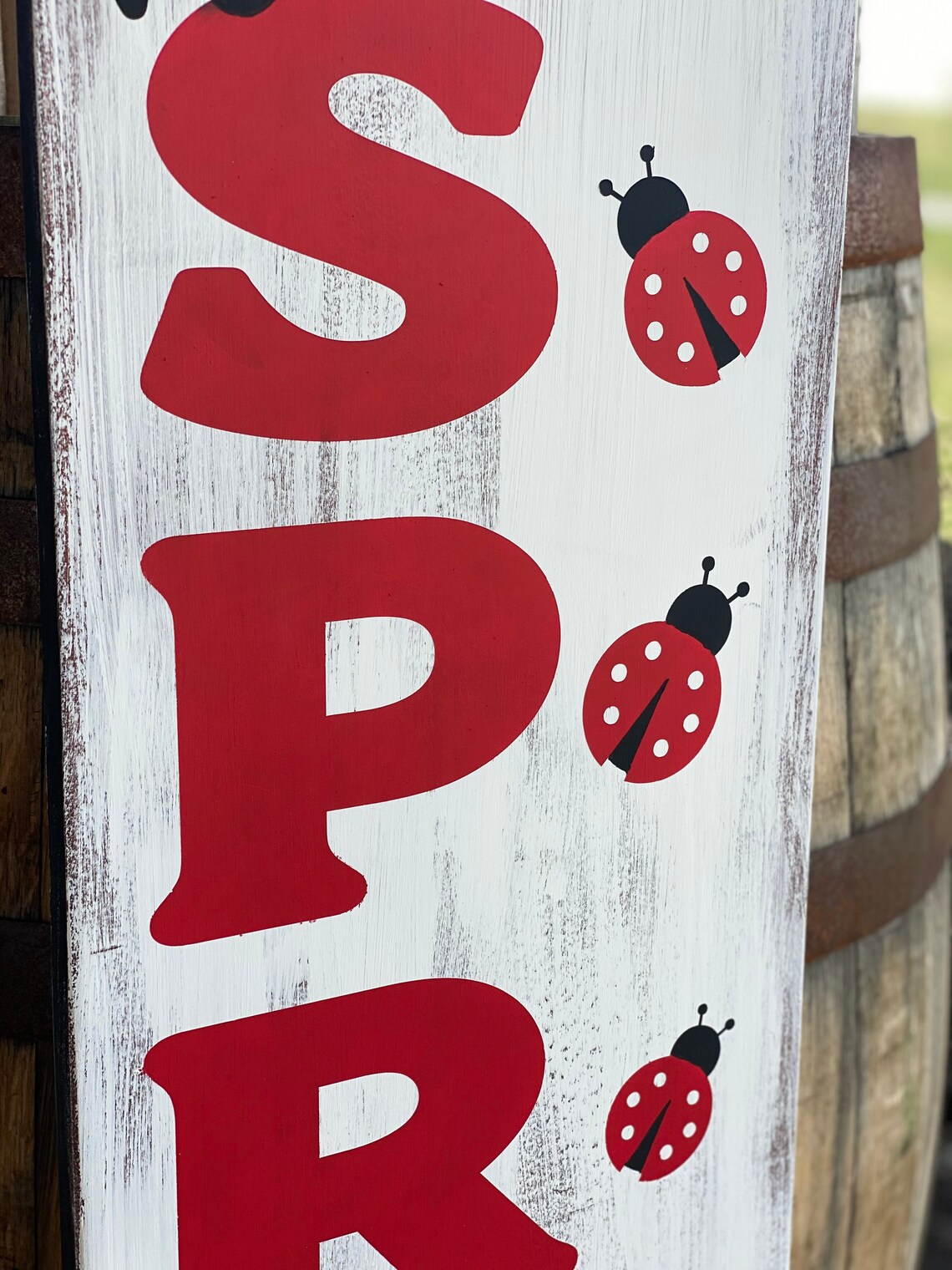 Lady Bug Hello Spring. Porch Sign. Welcome Porch Sign. Wood - Etsy