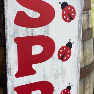 Lady Bug Hello Spring. Porch Sign. Welcome Porch Sign. Wood Porch Sign ...