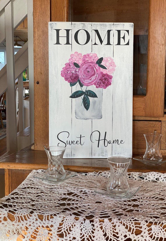 Floral Wall Art. Farmhouse Sign. Shabby Chic Sign. French | Etsy