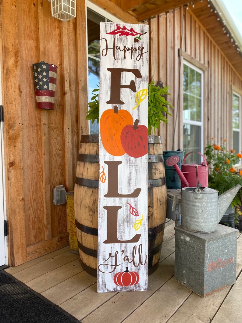 Fall Porch Sign. Happy Fall Porch Sign. Halloween Fall | Etsy