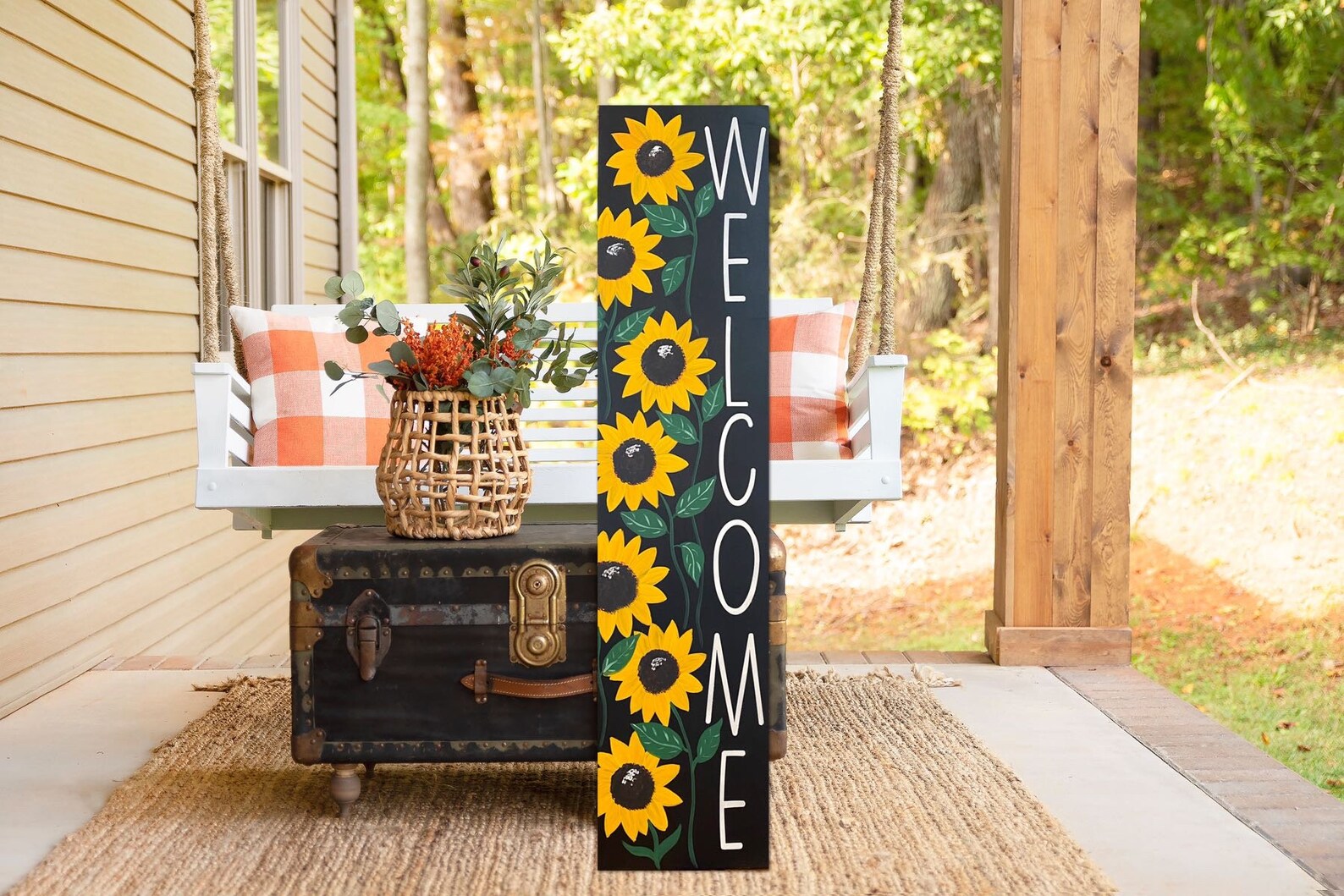 Porch Sign. Welcome Porch Sign. Sunflower Porch Sign. Summer - Etsy