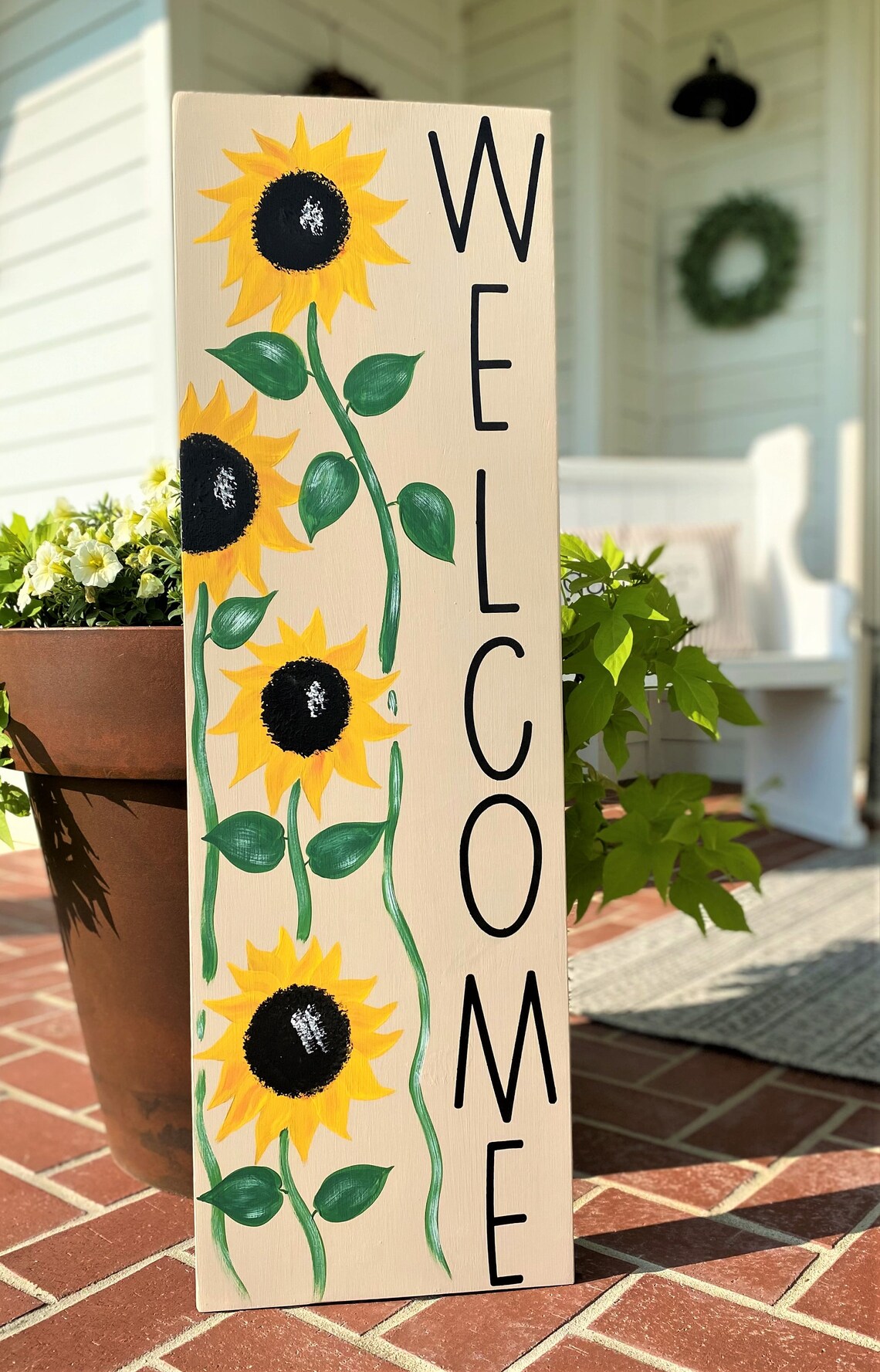 Porch Sign. Welcome Porch Sign. Sunflower Porch Sign. Summer - Etsy