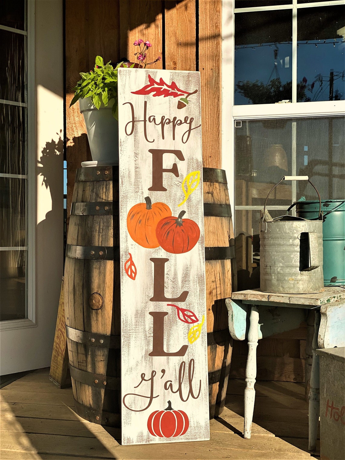 Fall Porch Sign. Happy Fall Porch Sign. Halloween Fall | Etsy