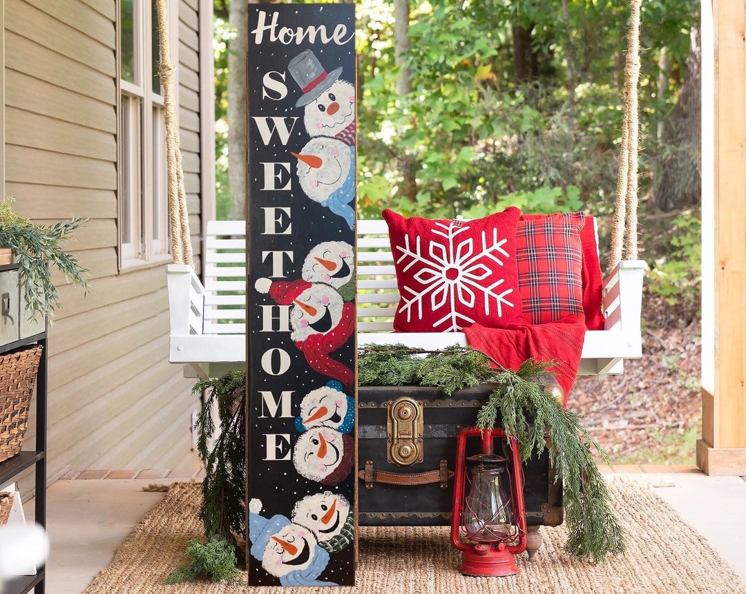 CUTE Snowman Porch Sign Winter Porch Sign Snowman Sign Christmas Gifts ...