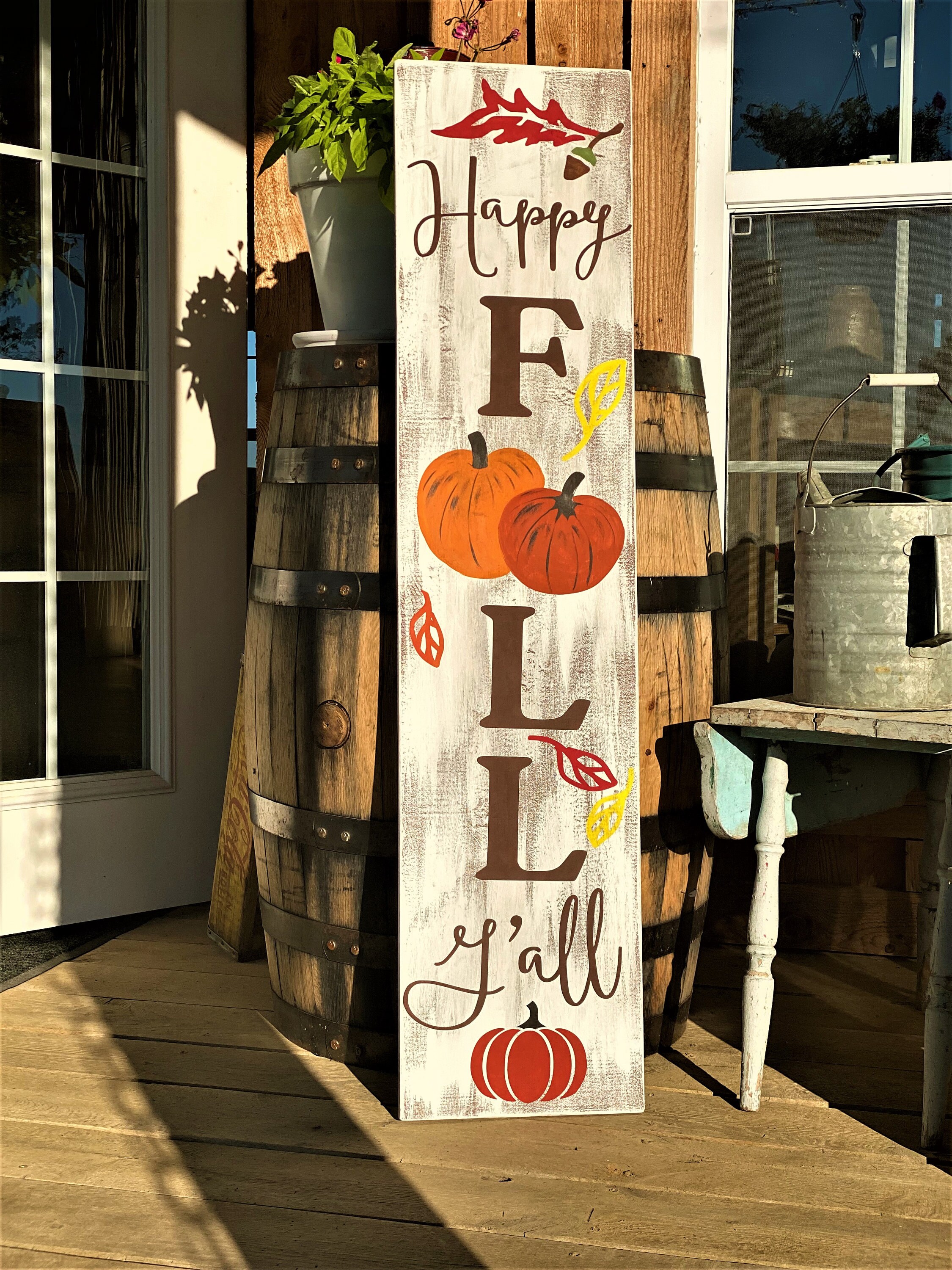 Fall Porch Sign. Happy Fall Porch Sign. Halloween Fall | Etsy