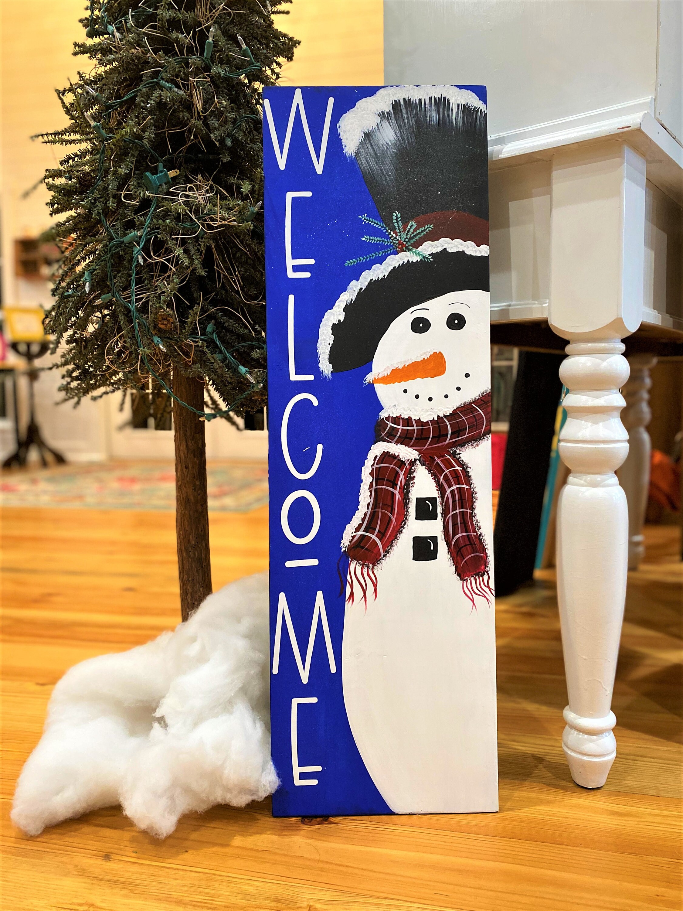 Welcome Snowman Porch Sign. Winter Porch Sign. Vertical Wood | Etsy