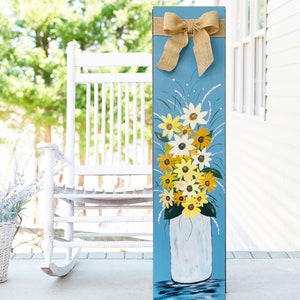 Front Porch Sign. Porch Leaner. Sign With Flowers. Sign With Daisies ...