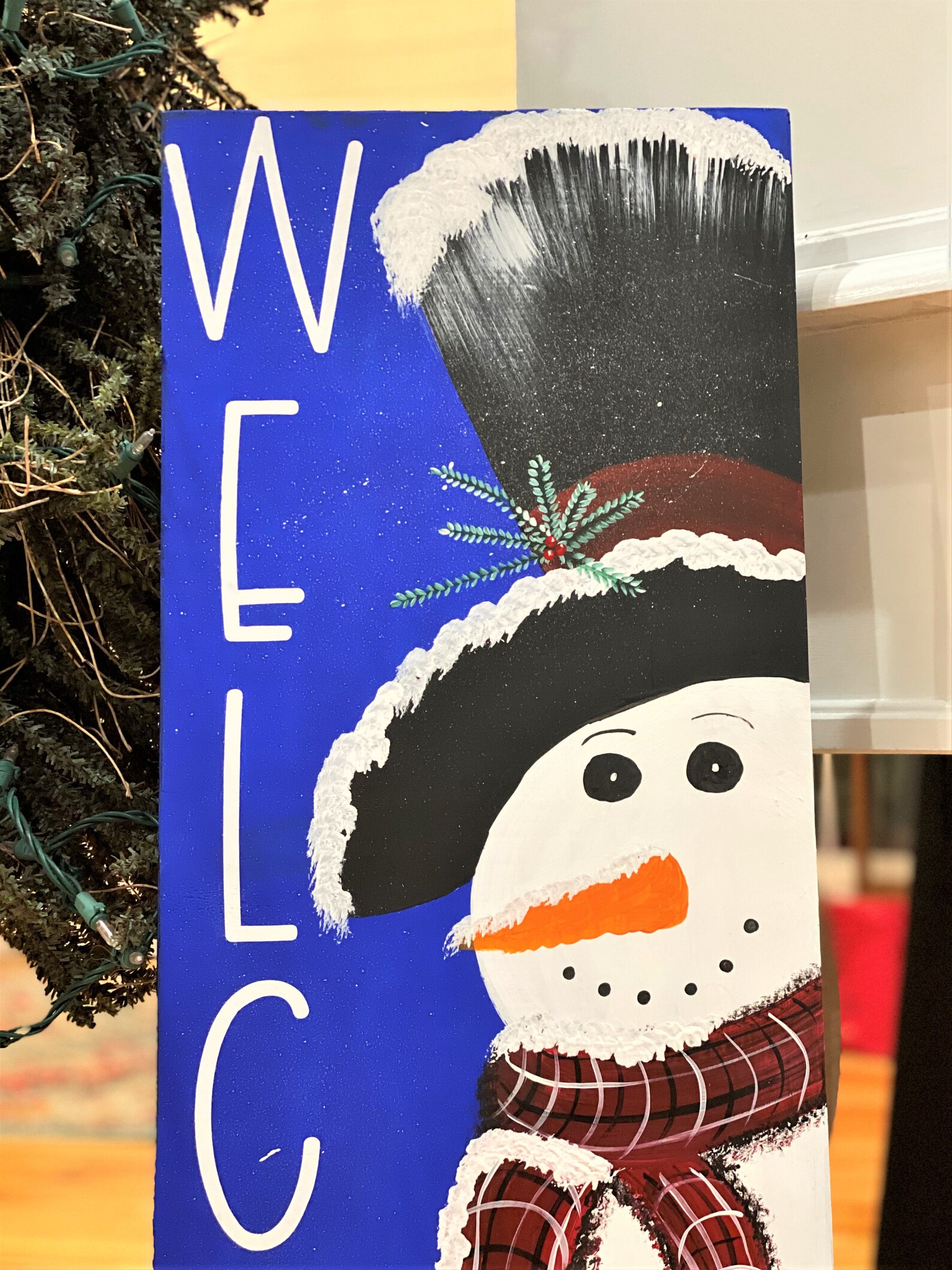 Welcome Snowman Porch Sign. Winter Porch Sign. Christmas. | Etsy