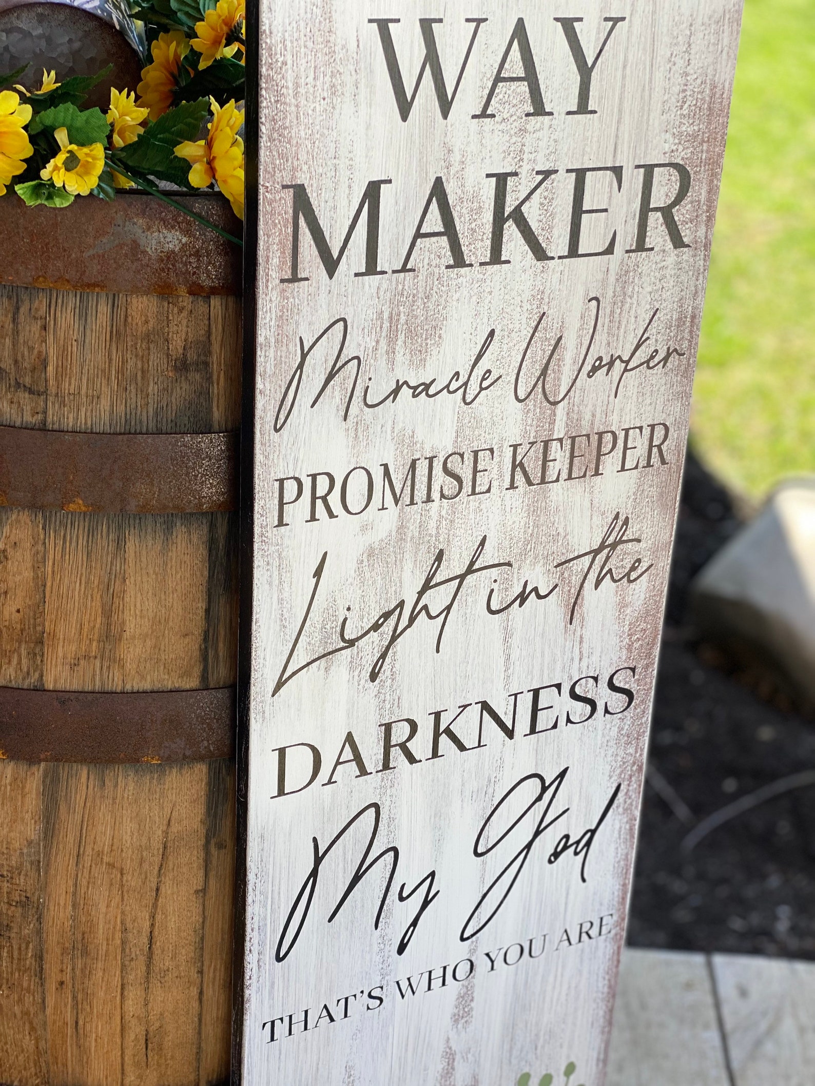 Way Maker Sunflower Sign. Wood Sign. Praise Song. Christian - Etsy