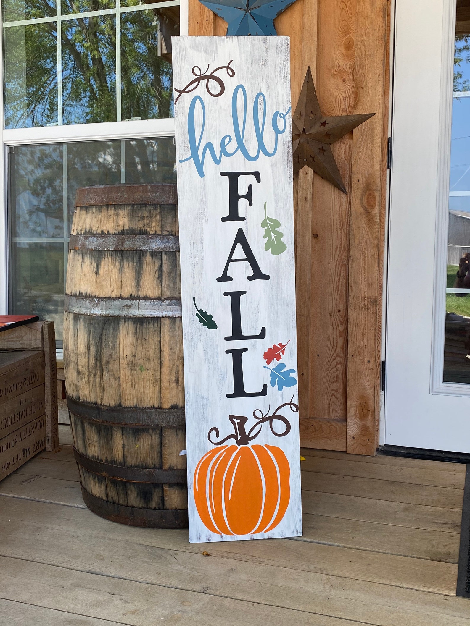 Hello Fall Porch Sign Halloween Fall Thanksgiving Wood - Etsy