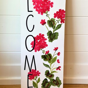 Welcome Porch Sign. Summer Porch Sign. Geranium Porch Sign. - Etsy