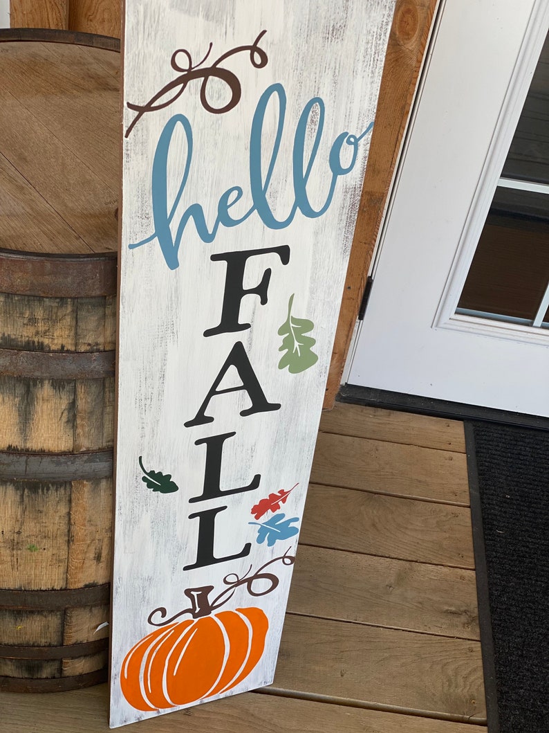 Hello Fall Porch Sign Halloween Fall Thanksgiving Wood - Etsy