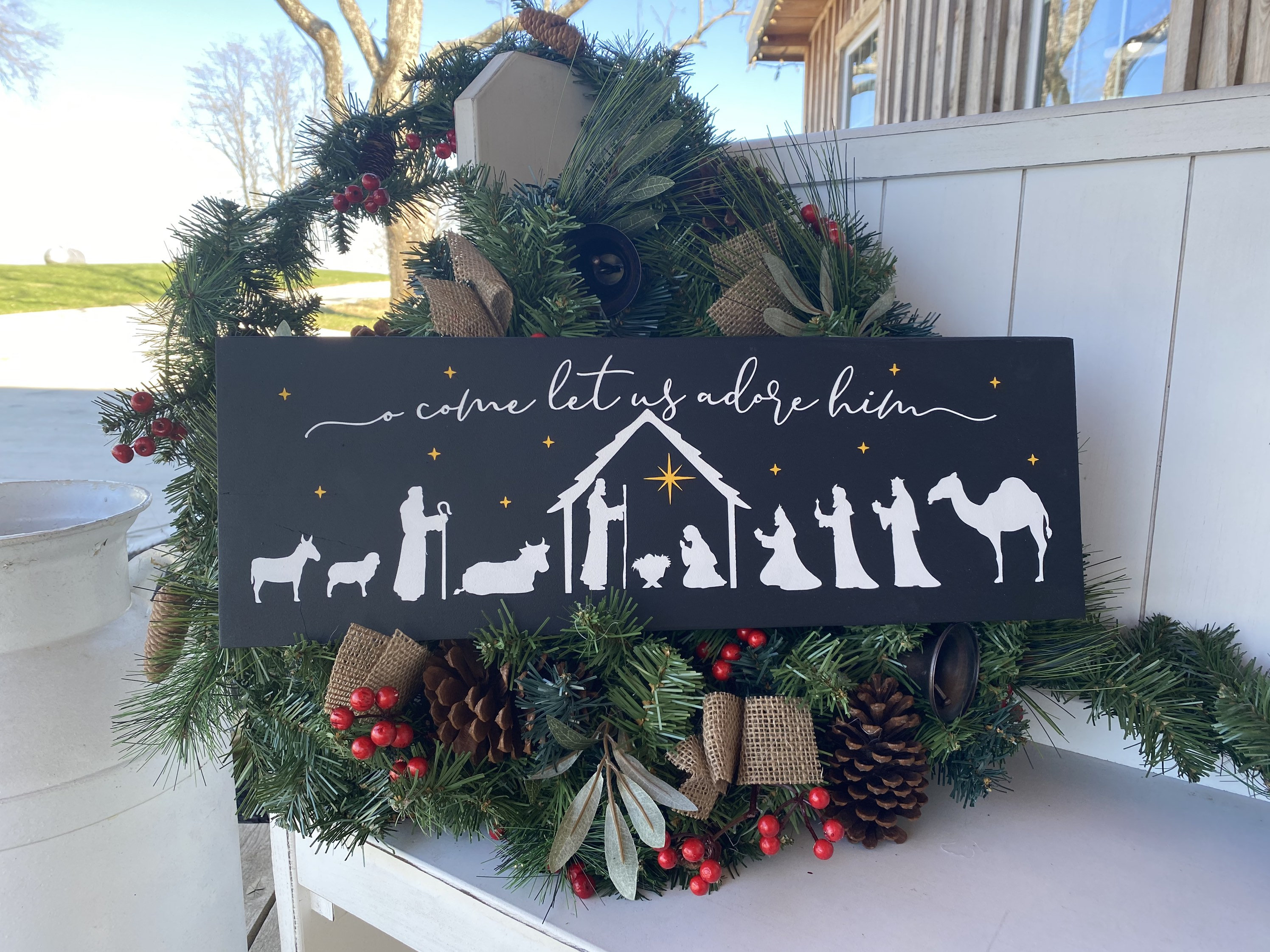 Christmas Nativity Manger Scene Sign Christmas Sign - Etsy