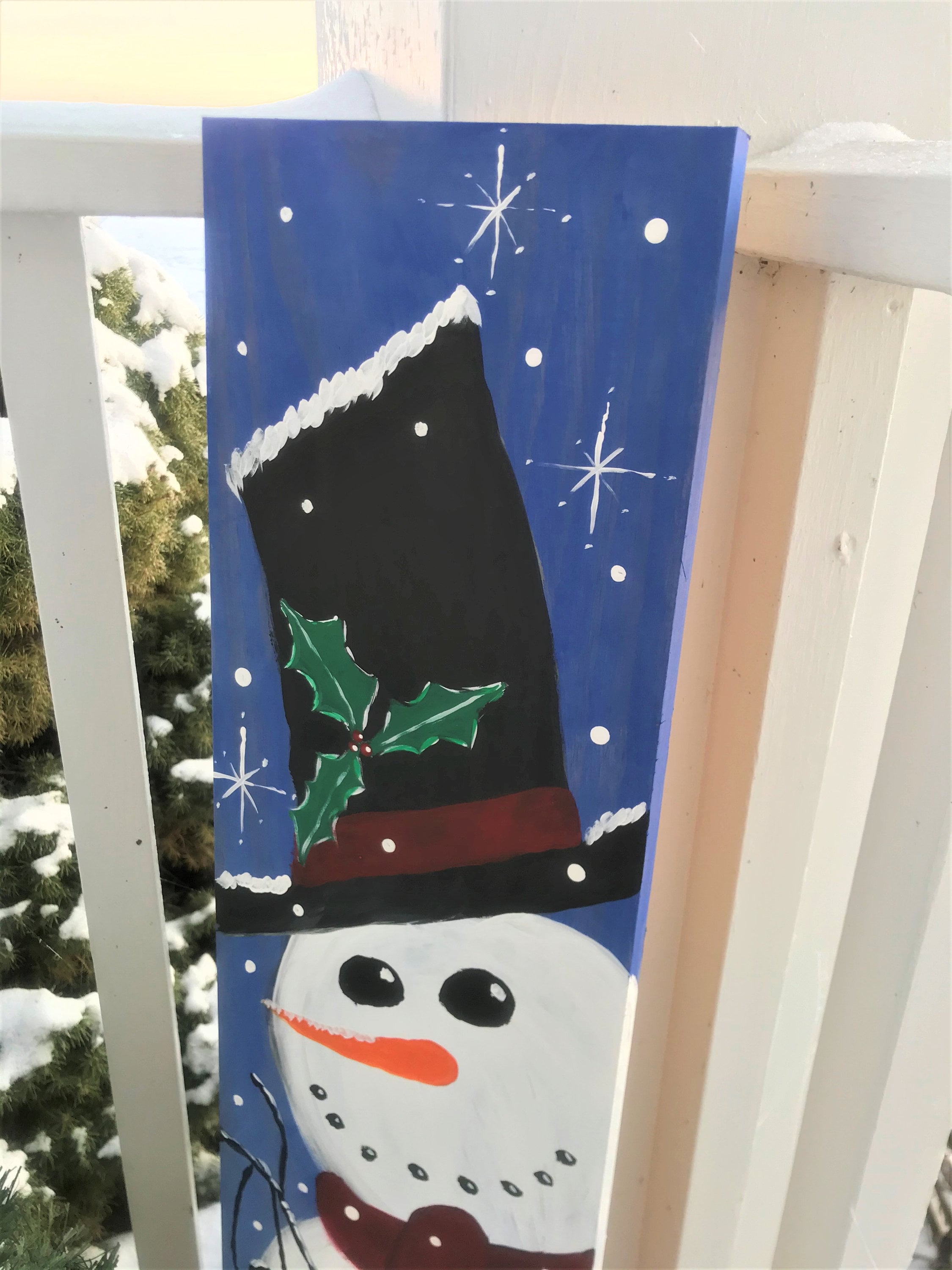 Snowman Porch Sign. Winter Porch Sign. Snowman Wood Sign. Tall | Etsy