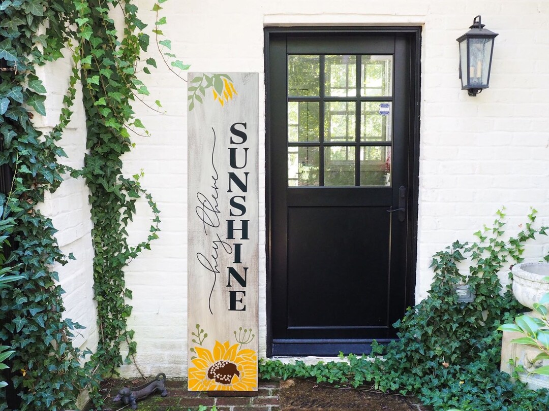 Hey There Sunshine Porch Sign Sunflower Welcome Sign Gifts for Her Tall ...