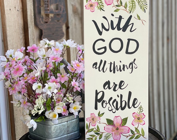 Spring Sign. Spring Decor. Spring Flower Sign. Sign With Scripture ...