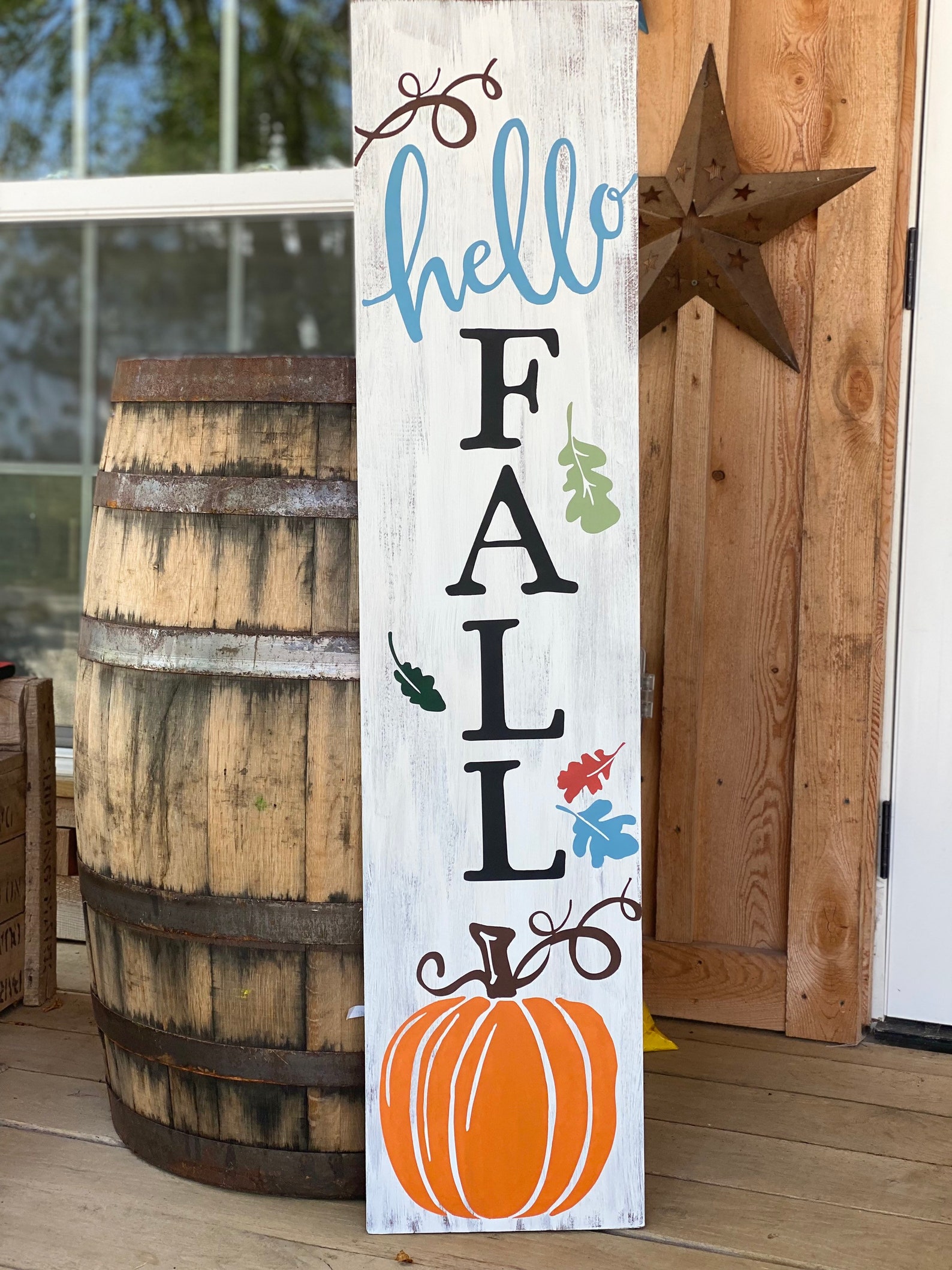 Hello Fall Porch Sign Halloween Fall Thanksgiving Wood - Etsy