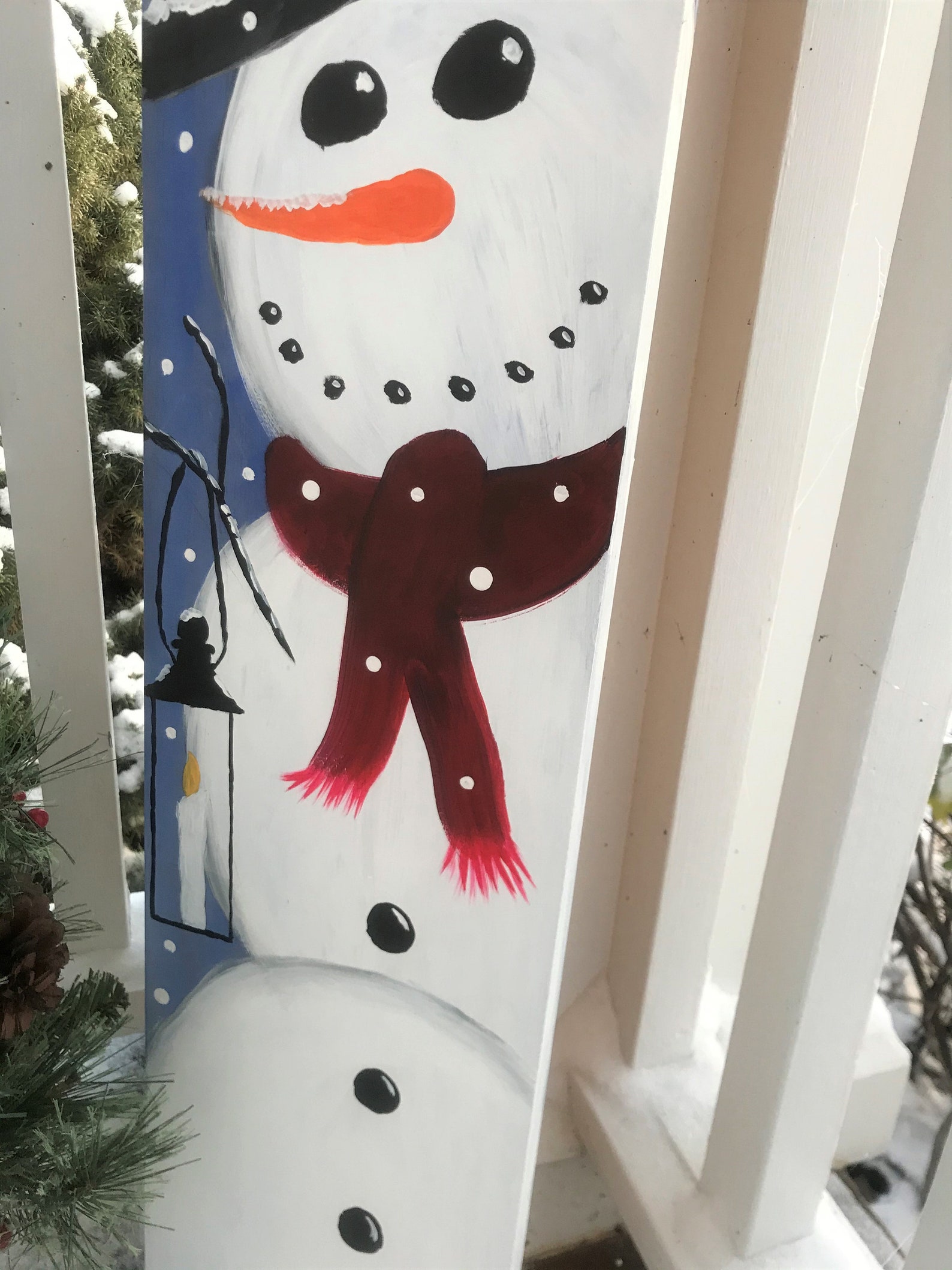 Snowman Porch Sign. Winter Porch Sign. Snowman Wood Sign. Tall | Etsy