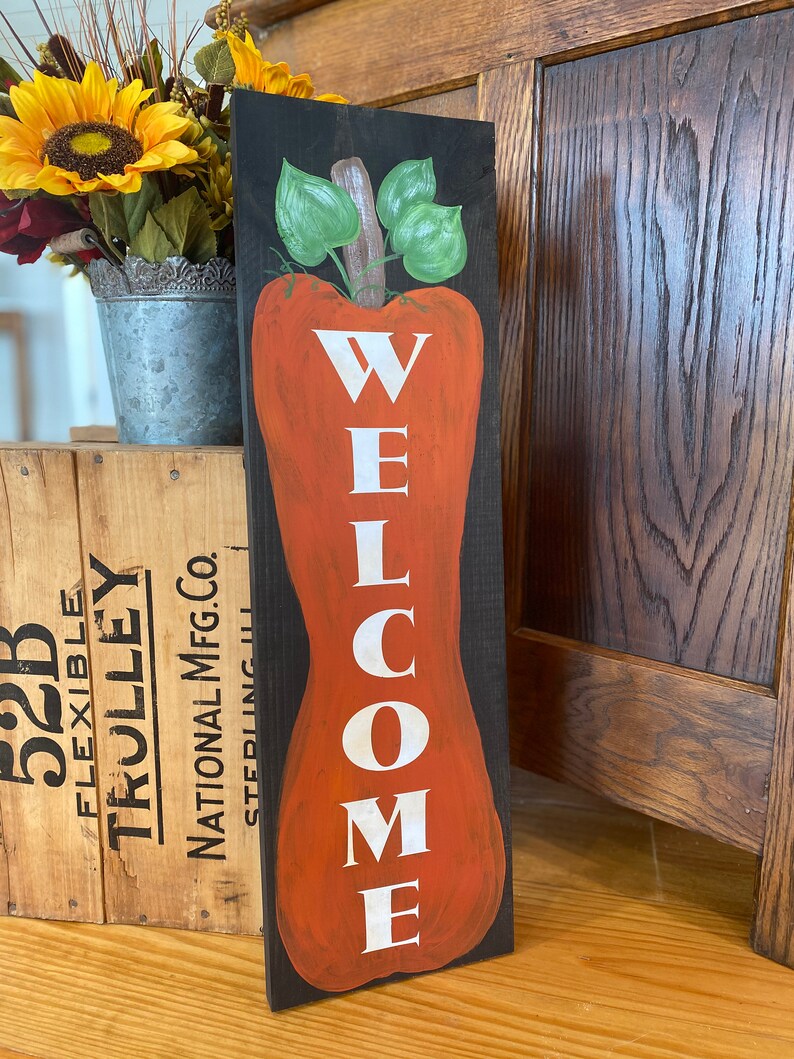 Fall Welcome Porch Sign. Fall Wood Sign. Pumpkin Porch Sign. | Etsy