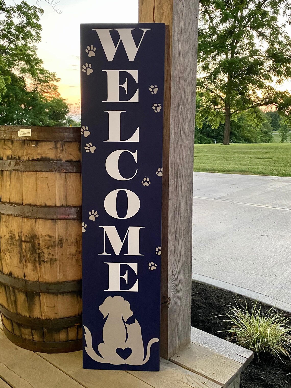 Porch Sign. Welcome Porch Sign With Dog Cat. Dog Cat Porch - Etsy