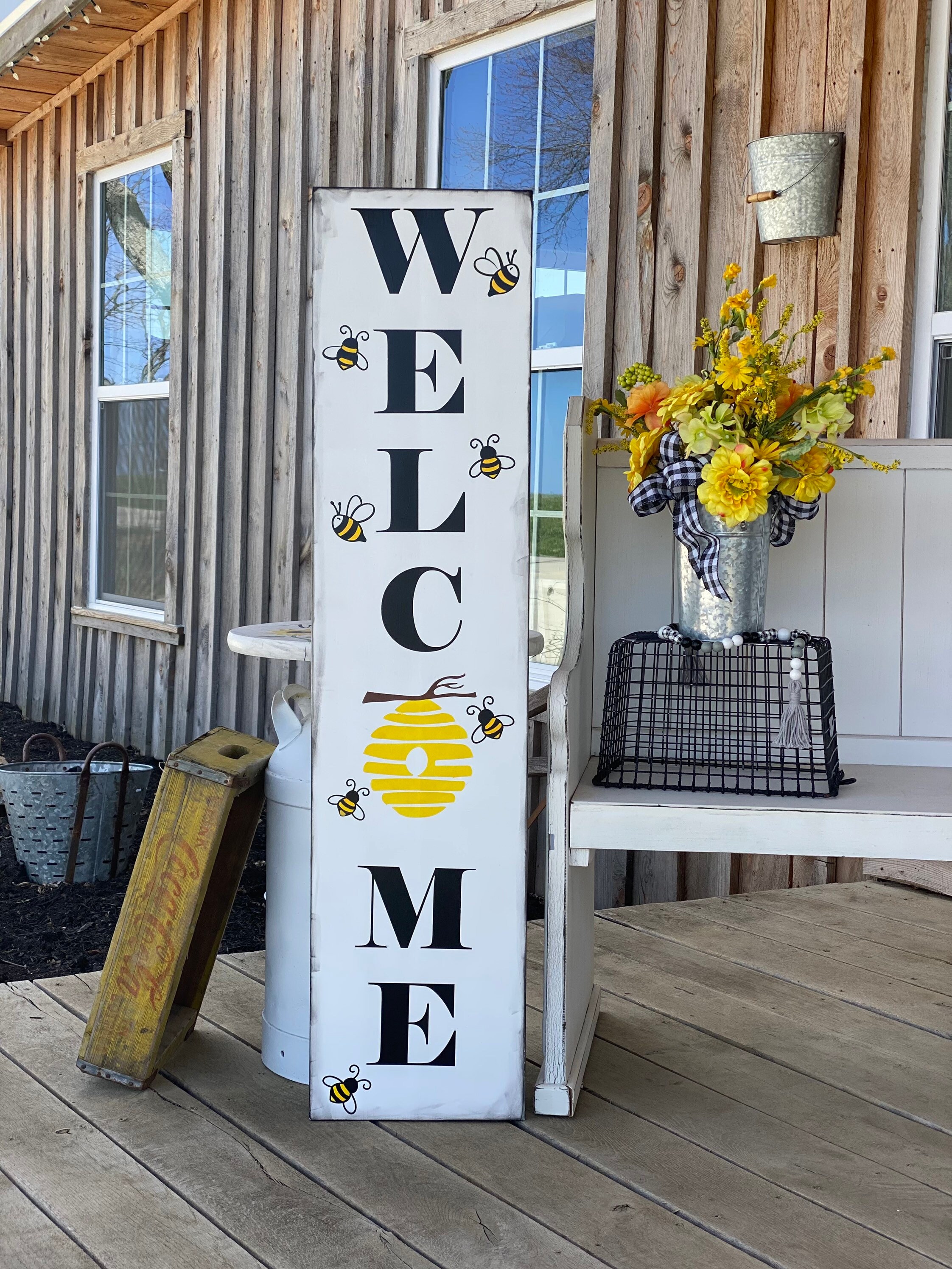 Honey Bee Welcome Sign Svg Vertical - Etsy