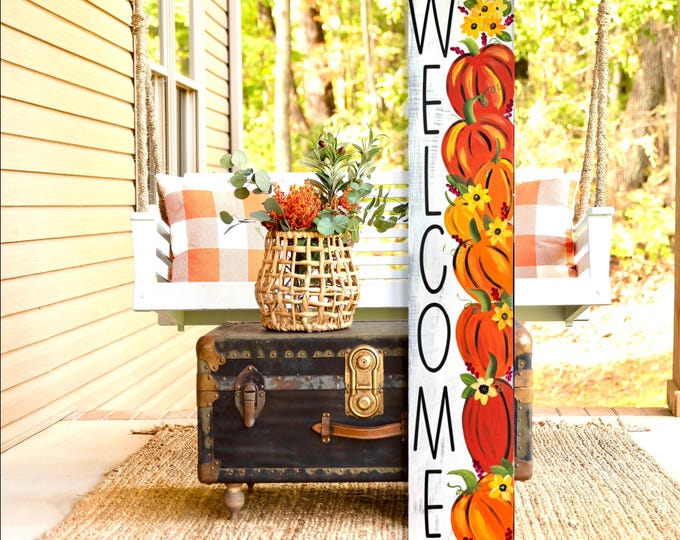 Welcome Fall Porch Sign Fall Porch Sign Pumpkin Porch Sign Fall Porch ...