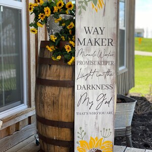 Way Maker Sunflower Sign. Wood Sign. Praise Song. Christian Gifts ...