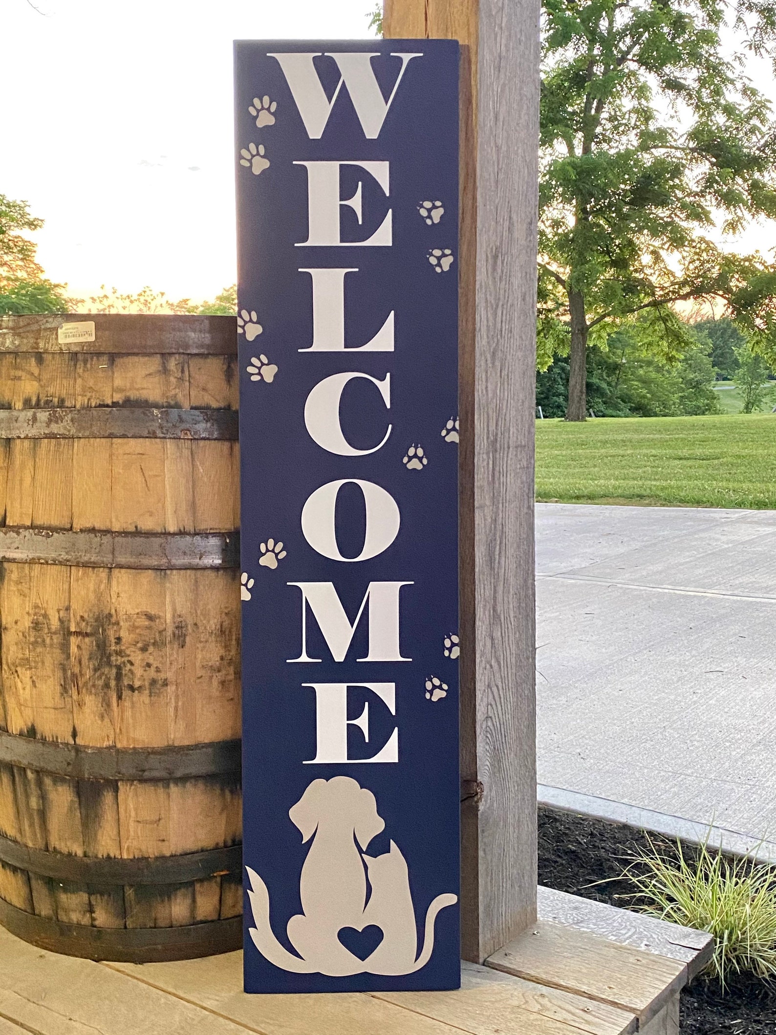 Porch Sign. Welcome Porch Sign With Dog Cat. Dog Cat Porch - Etsy