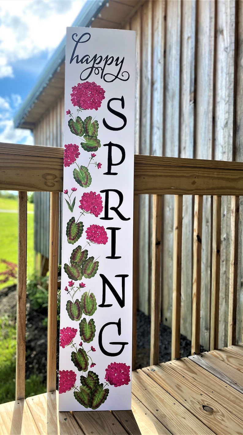 Tall Vertical Porch Sign. Happy Spring Porch Sign. Porch Sign - Etsy