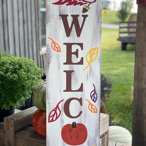 Fall Porch Sign, Welcome Porch Sign, Fall Porch Decor, Fall Pumpkin ...