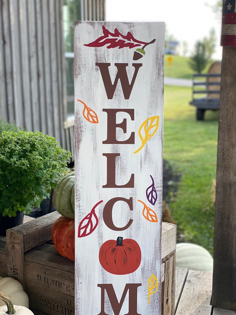 Fall Porch Sign Welcome Porch Sign Fall Porch Decor Fall - Etsy