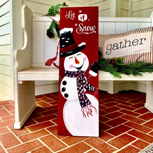 CUTE Snowman Porch Sign. Winter Porch Sign. Snowman Sign. - Etsy