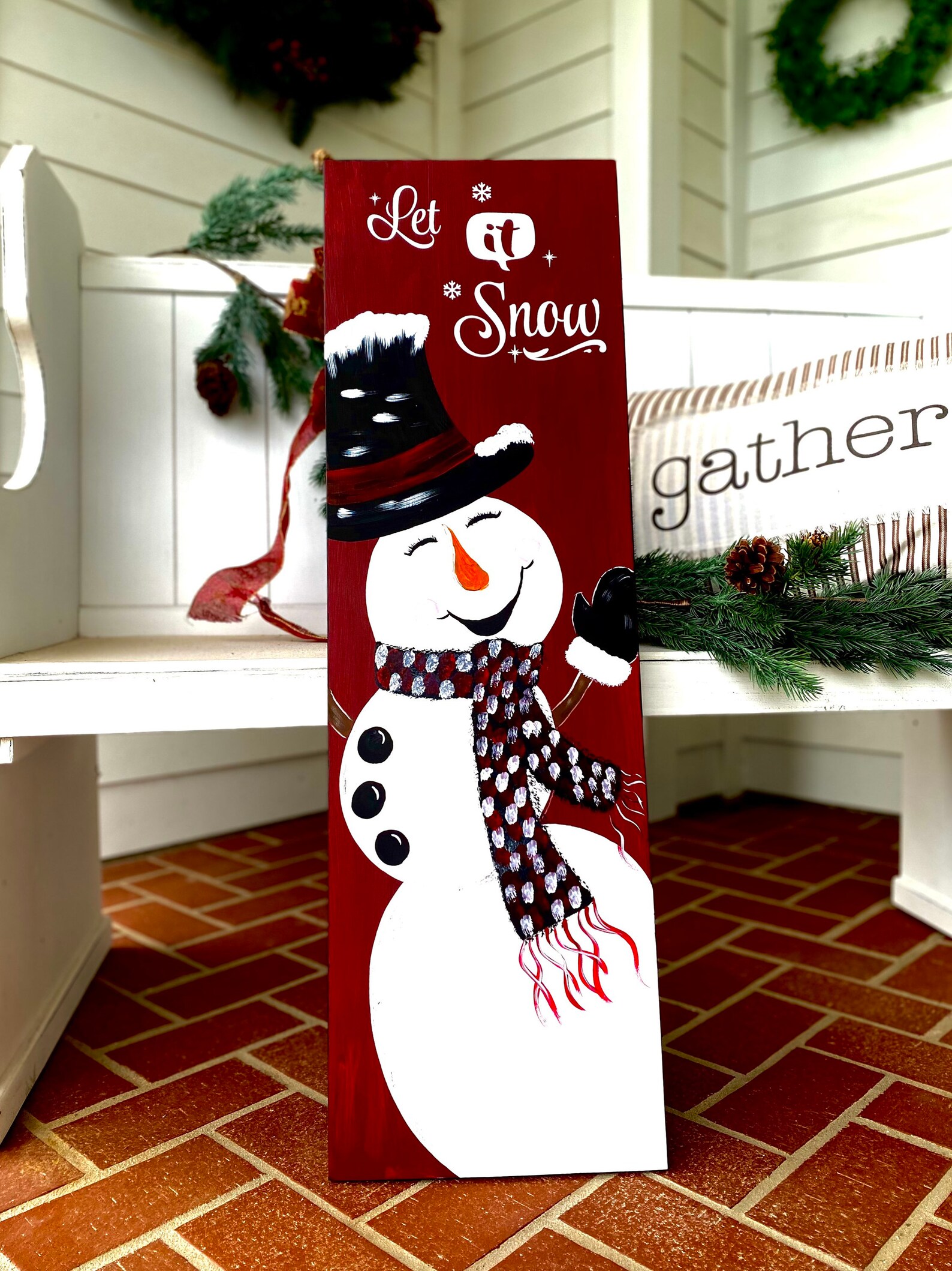 CUTE Snowman Porch Sign. Winter Porch Sign. Snowman Sign. - Etsy