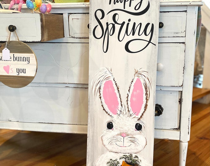 CUTE Bunny Porch Sign, Spring Porch Sign, Spring Porch Leaner, Easter ...