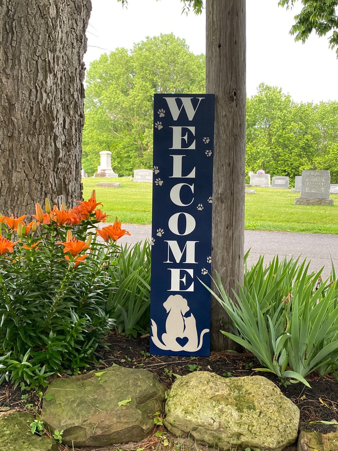 Porch Sign. Welcome Porch Sign With Dog Cat. Dog Cat Porch Sign. Furry ...