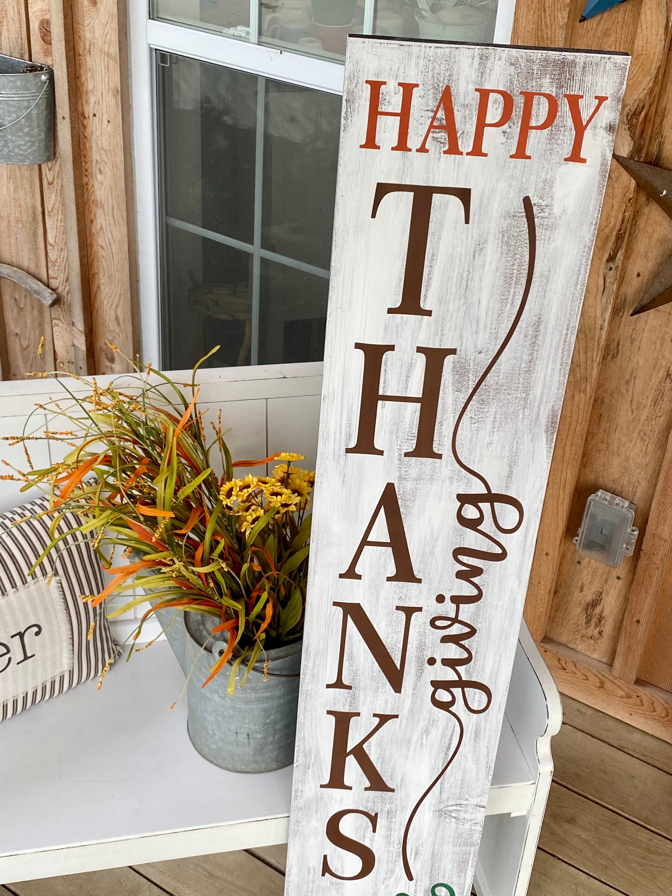 Happy Thanksgiving Porch Sign Fall Decor Thanksgiving Wood - Etsy