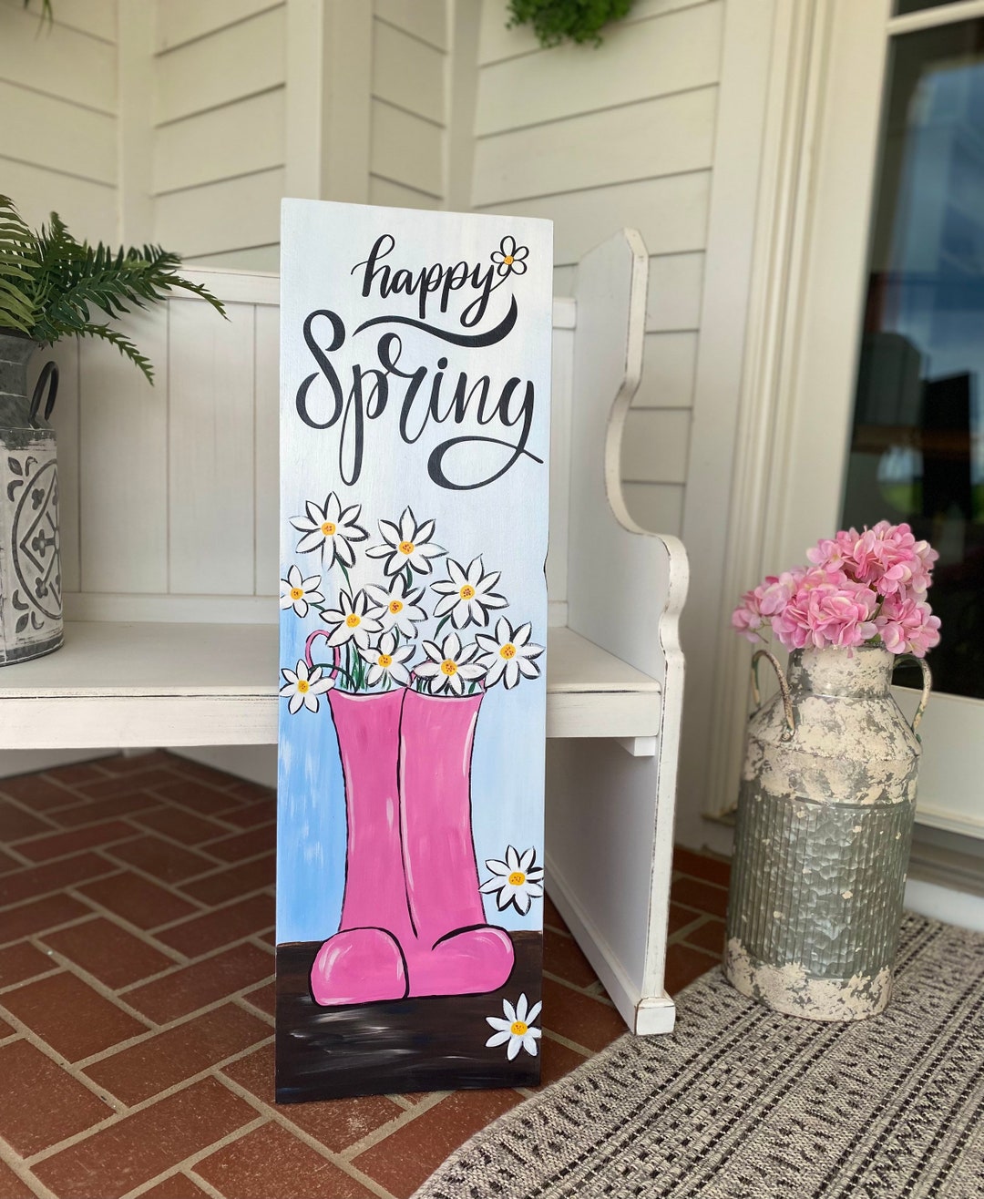BEAUTIFUL Spring Porch Sign Spring Porch Decor Happy Spring Porch Sign ...