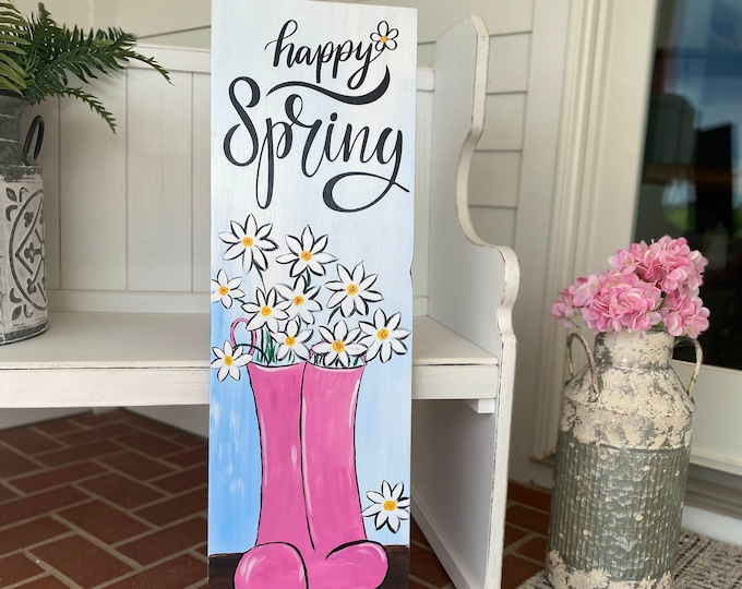 BEAUTIFUL Spring Porch Sign Spring Porch Decor Happy Spring Porch Sign ...